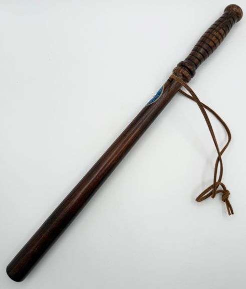 Vintage Wood Chicago Police Baton / Billy Club With Leather Strap ...
