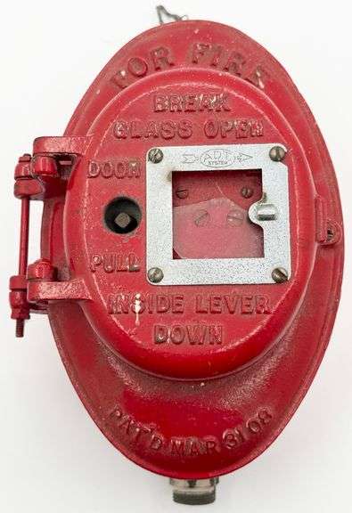 Vintage Oval ADT Systems Cast Iron Fire Alarm Box Pull Station - Kraft ...