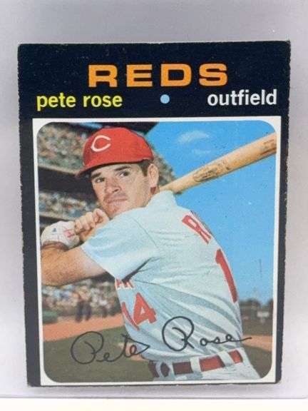(P) 1971 Pete Rose Topps Baseball Trading Card - Kraft Auction Service, LLC