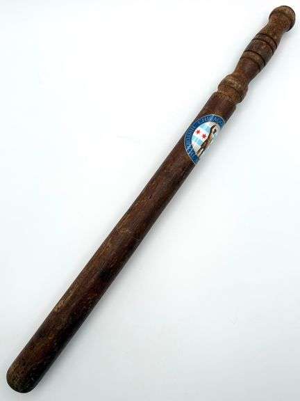 Vintage Wood Chicago Police Baton / Billy Club - Kraft Auction Service, LLC