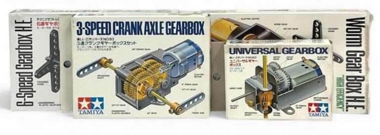 (4) Assortment Of Tamiya Gear Box Educational Construction Kits In ...