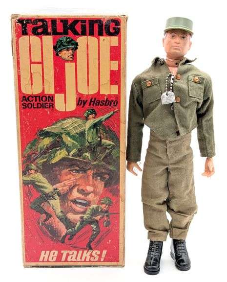 Vintage Hasbro Talking GI Joe Action Soldier #7590 w/ Box - Kraft ...