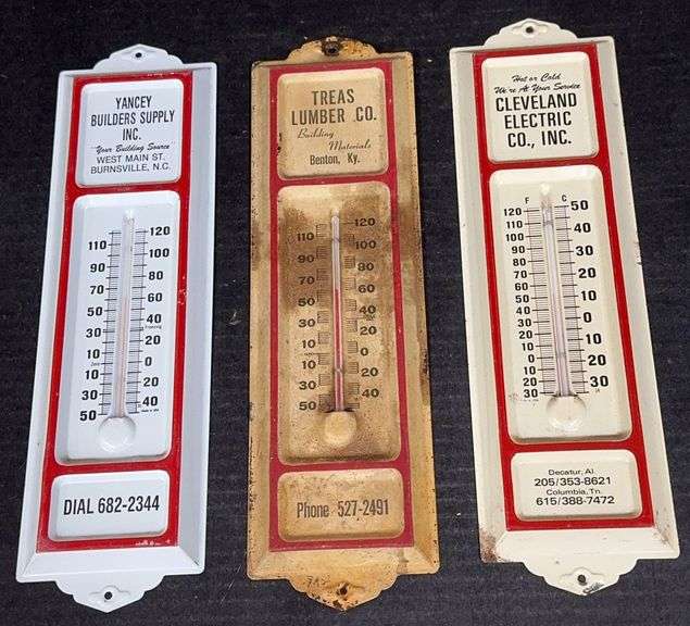 (Q) Vintage Advertising Thermometers - Kraft Auction Service, LLC