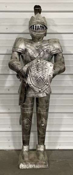 (MC) Vintage Metal Knight Standing Figure - Kraft Auction Service, LLC