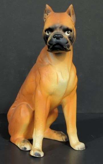 (D) Vtg Artmark Original Ceramic Bone China Boxer Dog Figurine - Kraft ...
