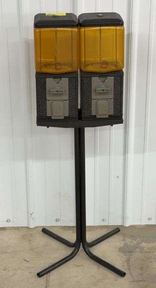 (R) Gabriel 2 Head Coin Operated Gum Ball Machine With Stand - Kraft ...