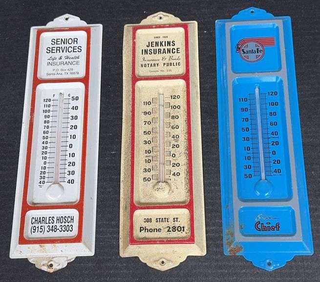 (Q) Vintage Advertising Thermometers - Kraft Auction Service, LLC