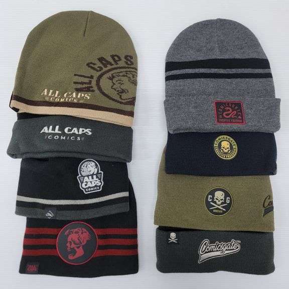 (V) 8 All Caps Comics And Comicsgate Beanie Hats - Kraft Auction ...