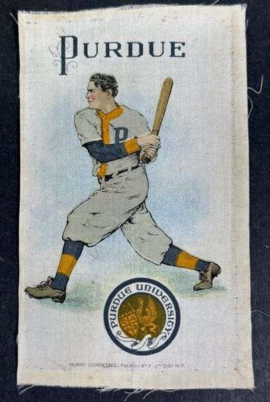 Early 1900s Purdue University Silk Tobacco Baseball Card - Kraft Auction Service, LLC