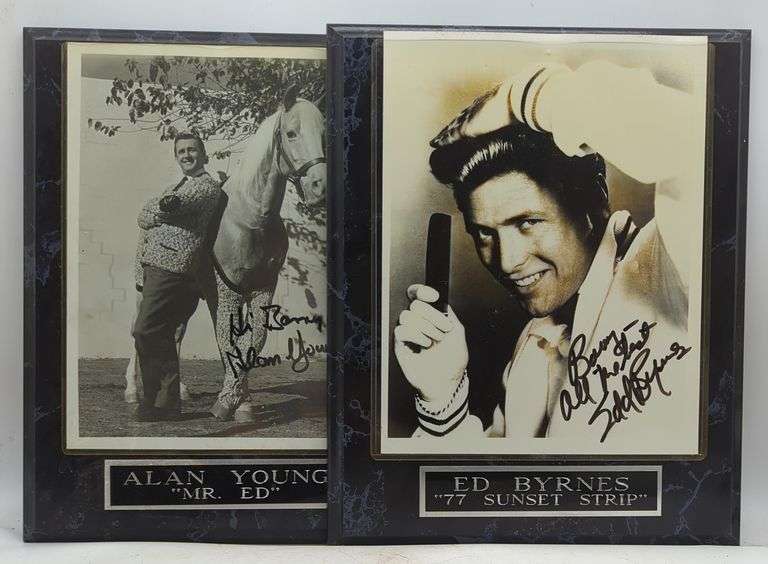 (D) Alan Young- "MR ED" and Ed Byrnes- "77 SUNSET STRIP" autographed ...