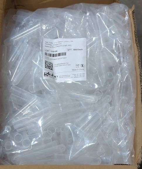 Plastic Test Tube 15 Ml. 2 500 Bags - Kraft Auction Service, LLC