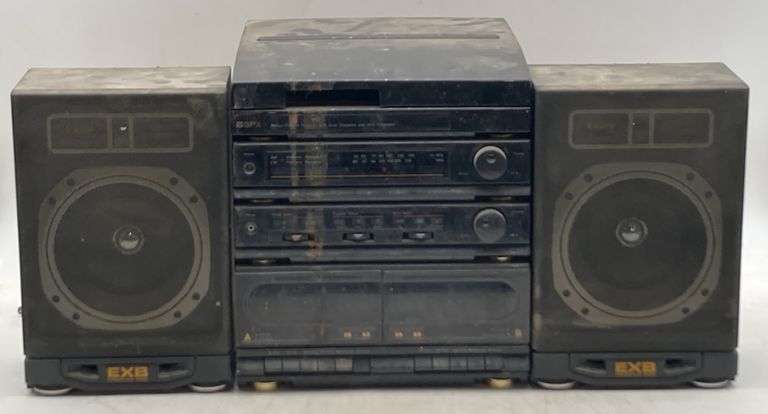 (F) GPX Stereo FM/AM Receiver With Dual Cassette And Mini Turntable ...