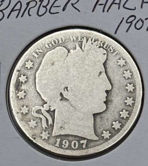 (Y) Silver 1907 o Barber Half Dollar Coin - Kraft Auction Service, LLC