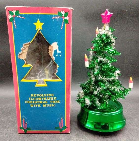 (F) Revolving Illuminated Christmas Tree With Music 12" Tall - Kraft ...