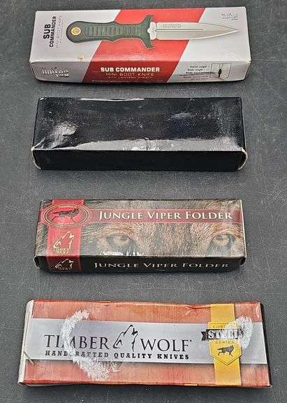 Four New Knives, Includes: Jungle Viper Folder, Timberwolf, Subsonic ...