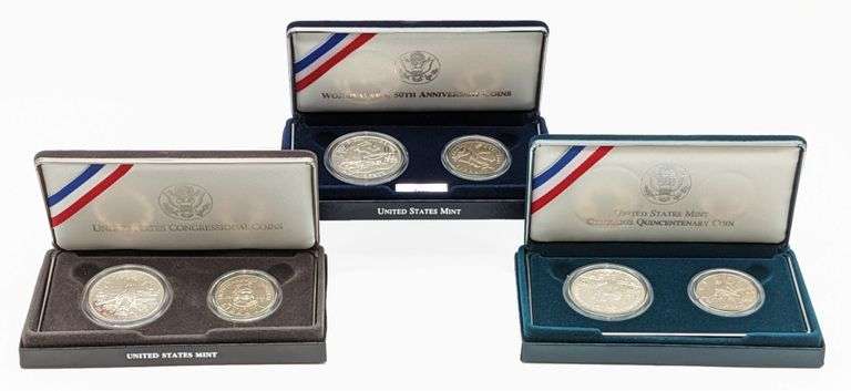 1989-92-95 Commemorative Silver 2-Coin Proof Sets - Kraft Auction ...