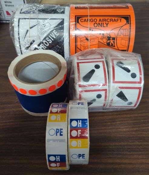 Corrosive Labels 4"×4" & Cargo Aircraft Only Tape (5"×5"), etc. - Kraft ...