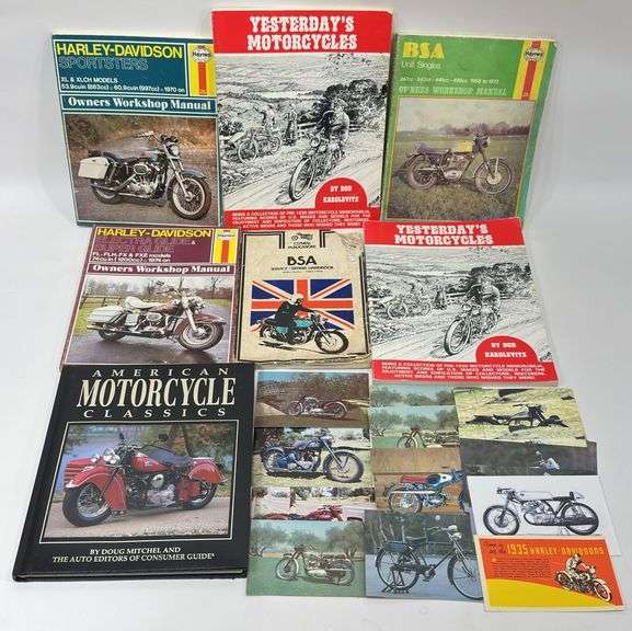 Lot Of Vintage Motorcycle Books & Postcards - Kraft Auction Service, LLC