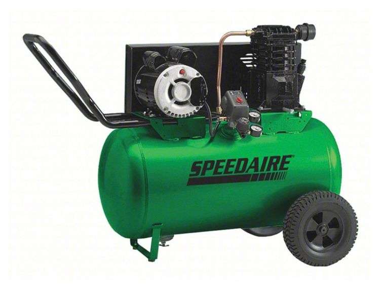 SPEEDAIRE Portable Air Compressor: Oil Lubricated, 20 gal, Horizontal ...