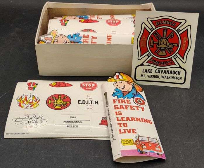 (O) Fire Safety Stickers & Bookmarks - Kraft Auction Service, LLC