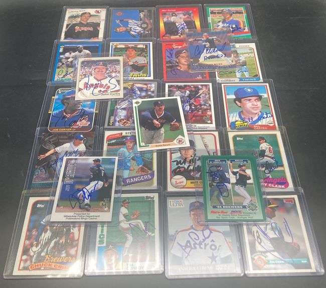 (J) 25 signed baseball collector cards JSA certificate - Kraft Auction ...