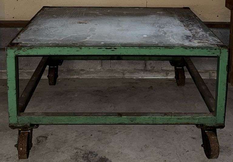 Industrial Rolling Steel Table - Kraft Auction Service, LLC