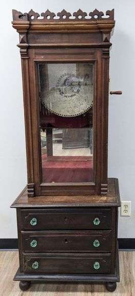 Antique Coin-Op Upright Disc Music Box With Stand - Kraft Auction ...