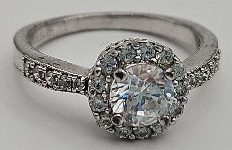 Finelli Jeweler's Sample Sterling Silver With Round Center Stone ...