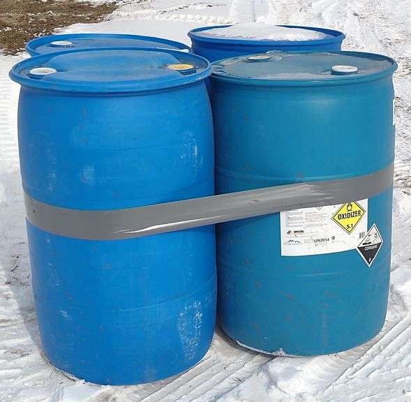 (L) 55 Gallon Blue Chemical Transport Drums (4 In Total) *Empty ...