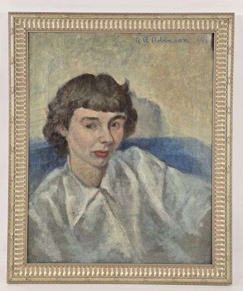 Russell R. Robinson Female Portrait Oil On Canvas - Kraft Auction ...
