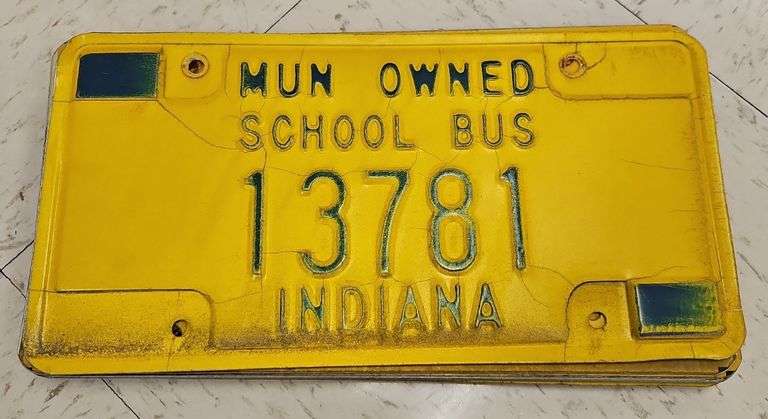 School Bus License Plates - Kraft Auction Service, LLC