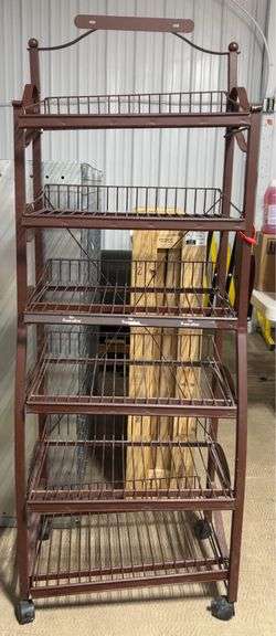 (AA) Metal 6-Shelf Portable Bakers Rack - Kraft Auction Service, LLC