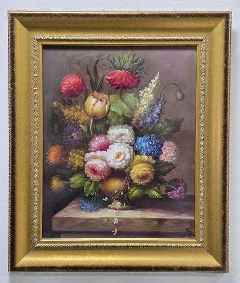 Andrew Weissman "Classical Bouquet" Oil On Canvas - Kraft Auction ...
