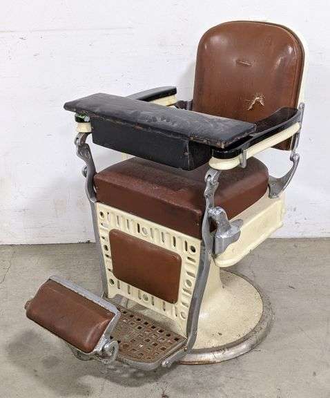 Emil J. Paidar Cream Porcelain Barber Chair - Kraft Auction Service, LLC
