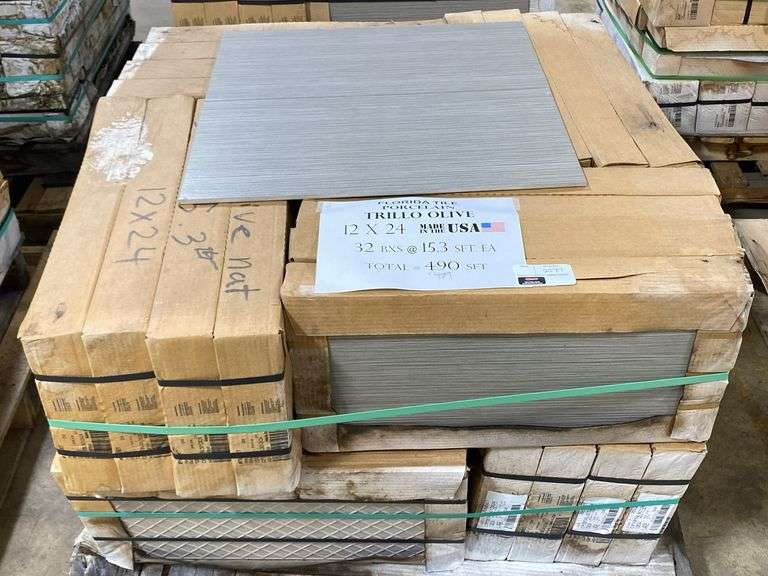 Florida Tile TRILLO OLIVE 12x24 Porcelain Tile - Kraft Auction Service, LLC