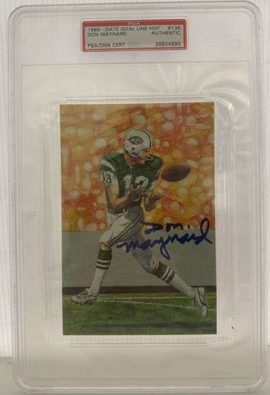 1989 Don Maynard Signed Autographed Goal Line Art Card #136 (PSA/DNA ...