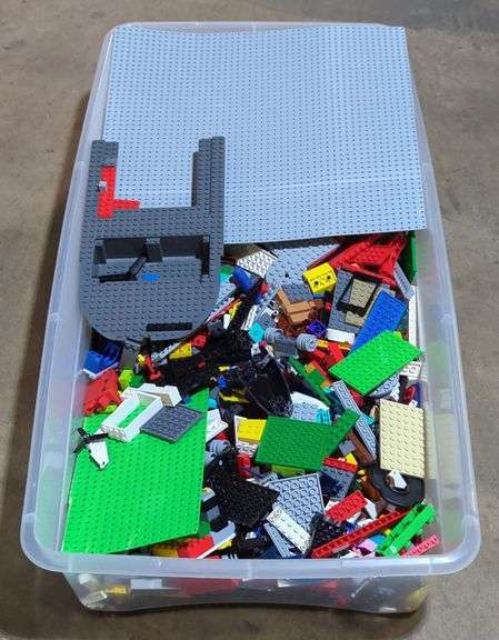 (HI) LEGO Tote of Miscellaneous Pieces. 34 x 16 x 5 inch tote. - Kraft ...