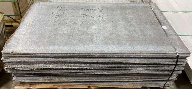 Fin Pan 1/2" x 3' x 5' Concrete Backerboard, 42 Sheets - Kraft Auction ...