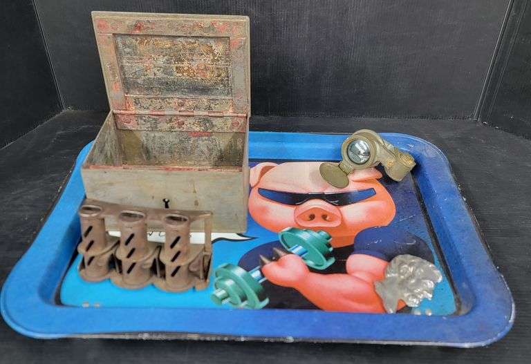 (II) TV Tray, Lock Box, Change Dispenser, Rocket Launcher Sight, And ...