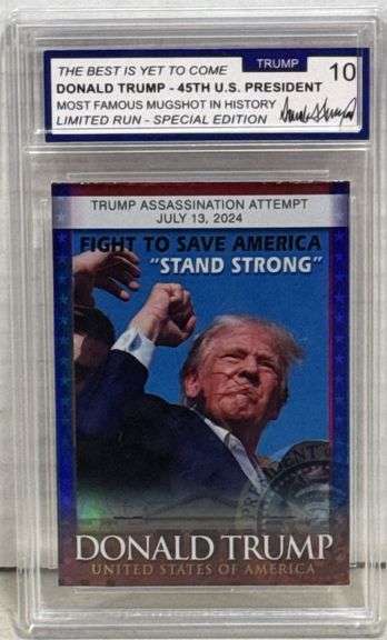 Donald Trump Stand Strong Assassination Attempt Card - Kraft Auction ...