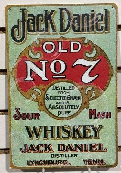 Metal Jack Daniel Advertising Sign 11 3/4 x 7 3/4” Cold No 7 Whiskey ...