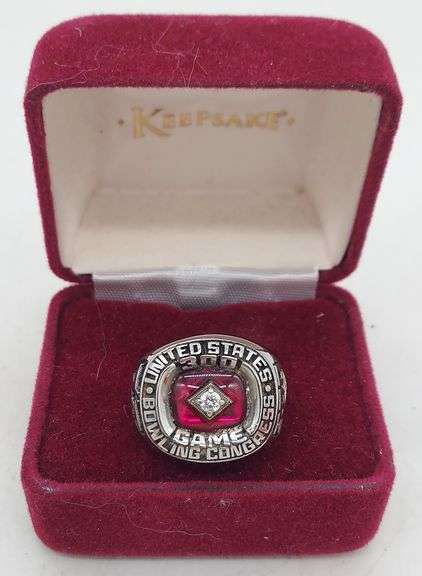 (GH) 300 Game USBC Bowling Ruby Ring - Kraft Auction Service, LLC
