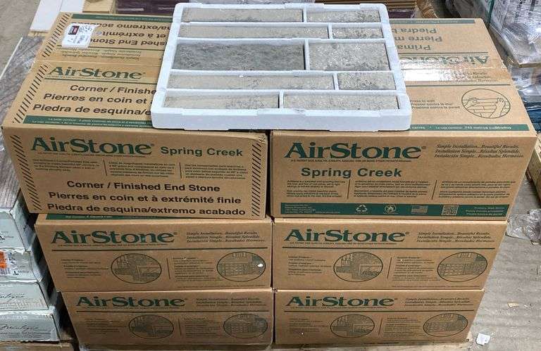 (CW) AirStone SPRING CREEK GRAY 2-4"x4-10" Corner/Finished End Wall Tiles - Kraft Auction ...