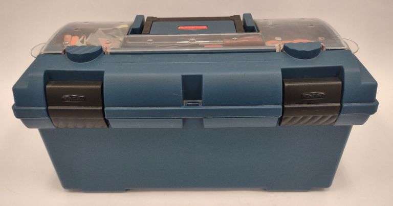 Rubbermaid Tool Box (20"×10"×10") w/ Various Tools and Supplies - Kraft ...
