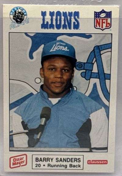(Y) 1989 Barry Sanders Rookie Football Card Oscar Mayer Detroit Lions ...