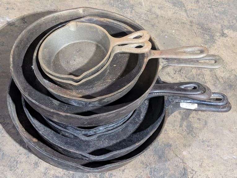 (F) Cast iron pans. Sizes range from 6" to 12". - Kraft Auction Service ...