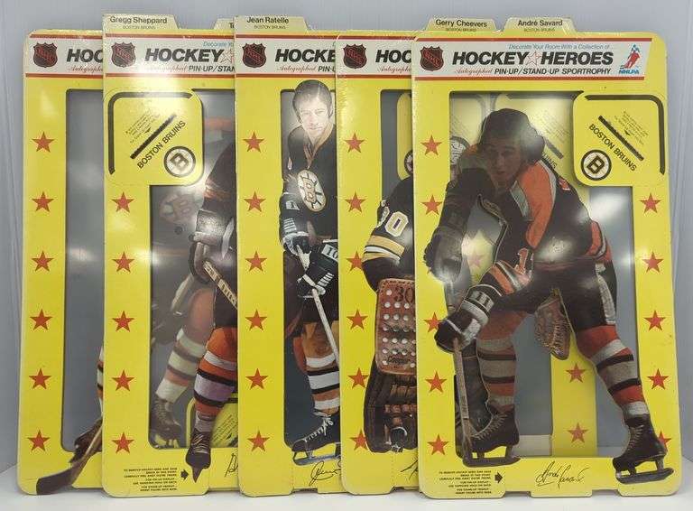 Vtg 1975 Hockey Heroes Stand-Up Inc, Andre Savard, Jean Ratelle, Gregg ...