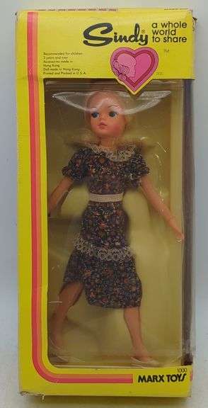 (F) Sindy Fashion Doll by Marx Toys. 11 inch tall In Package. (some damage). - Kraft Auction ...