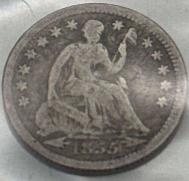 Silver 1855 Seated Liberty Half Dime Coin - Kraft Auction Service, LLC