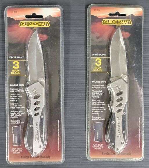 (T) Two Guidesman Drop Point Folding Pocket Knives - Kraft Auction ...